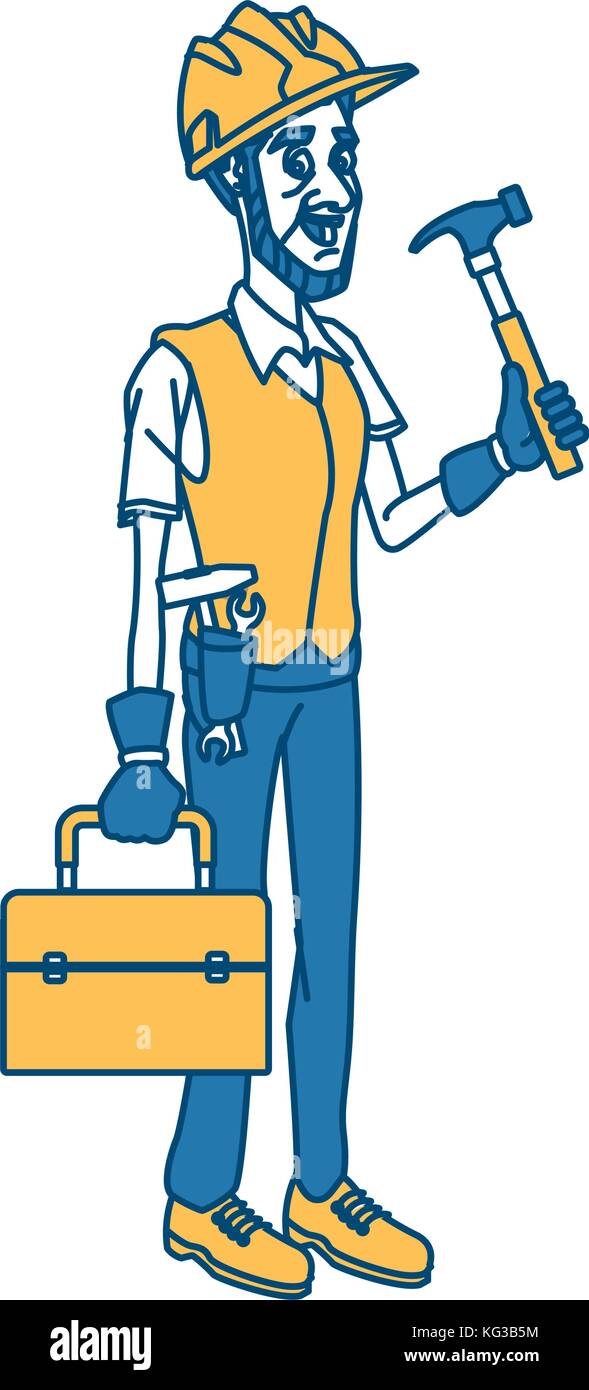Cartoon worker with tool Stock Vector Image & Art - Alamy
