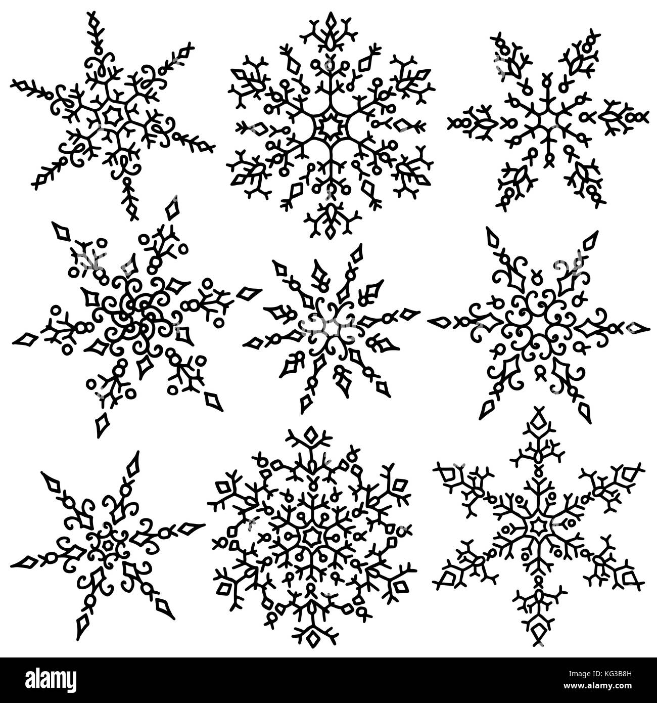 Snowflakes Clipart Black And White