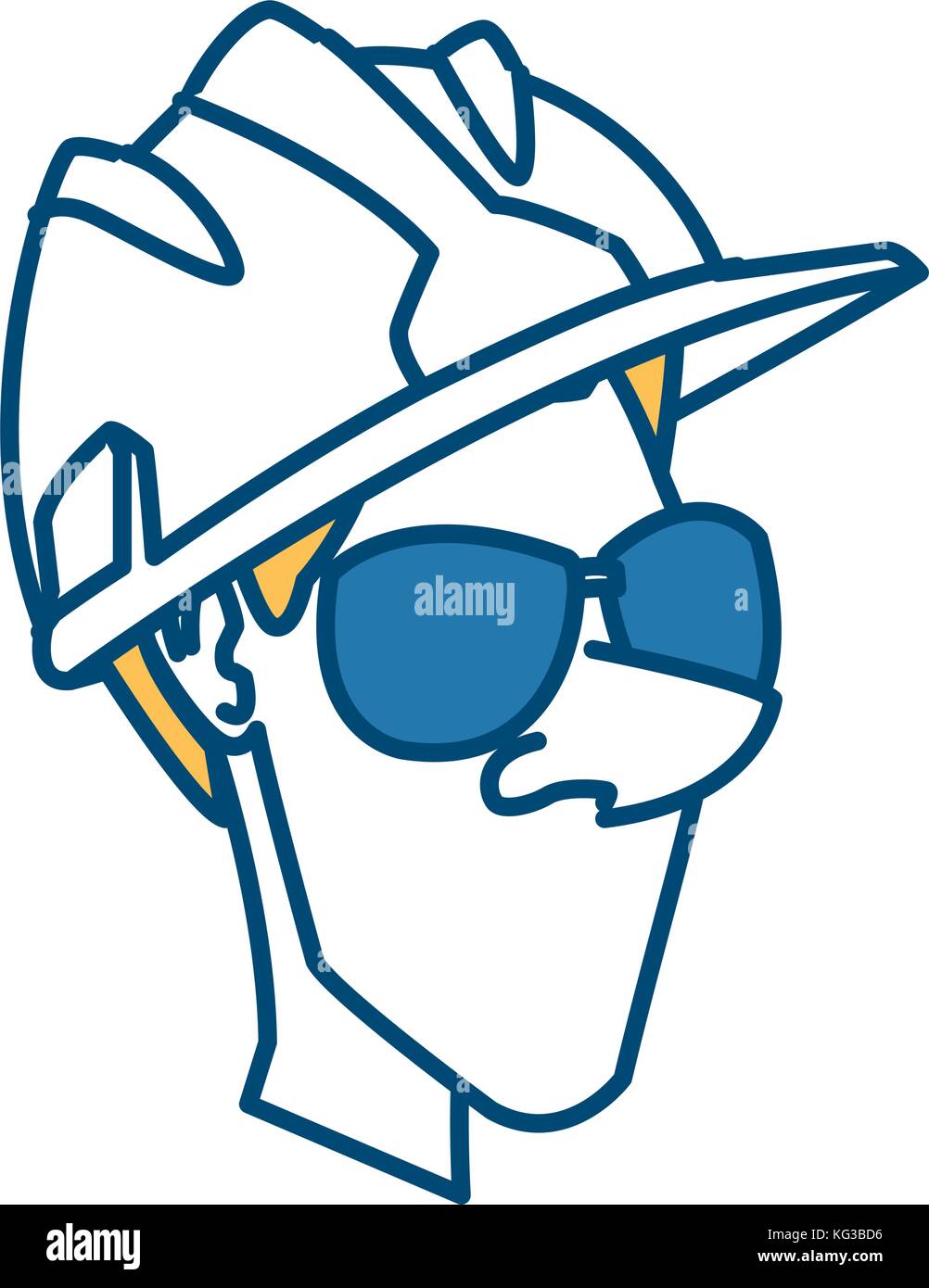 Worker face with helmet cartoon Stock Vector Image & Art - Alamy