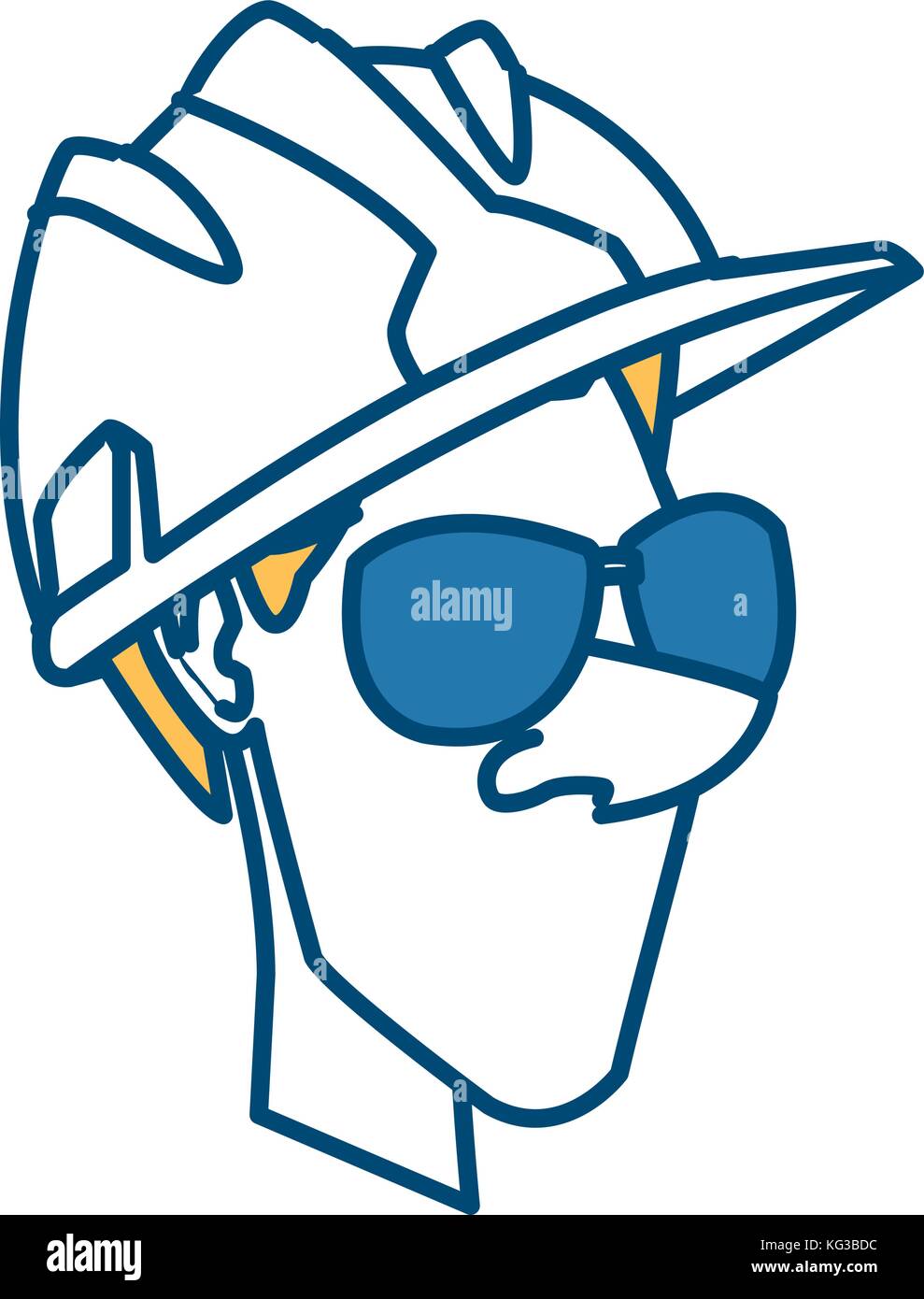 Worker face with helmet cartoon Stock Vector Image & Art - Alamy