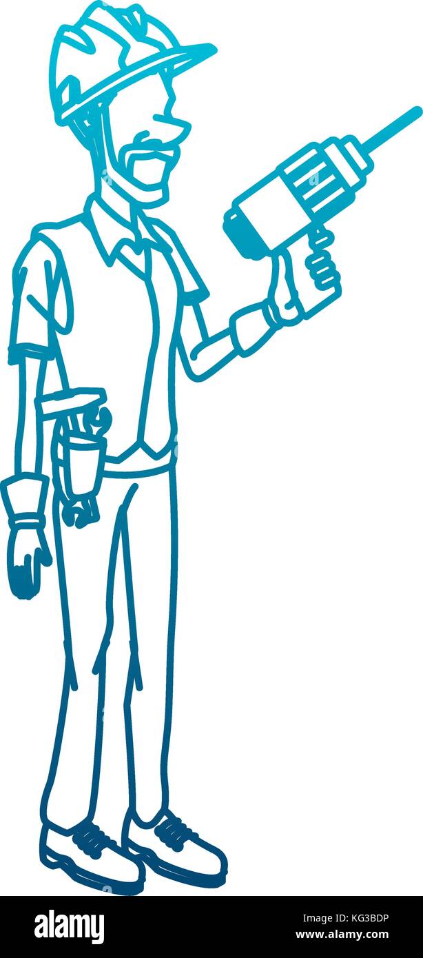 Cartoon worker with tool Stock Vector Image & Art - Alamy