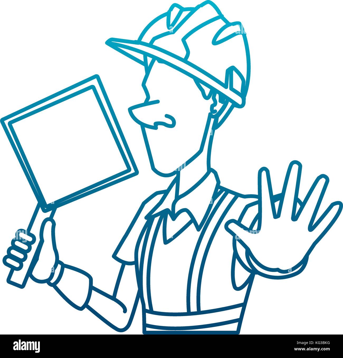 Cartoon worker with tool Stock Vector Image & Art - Alamy