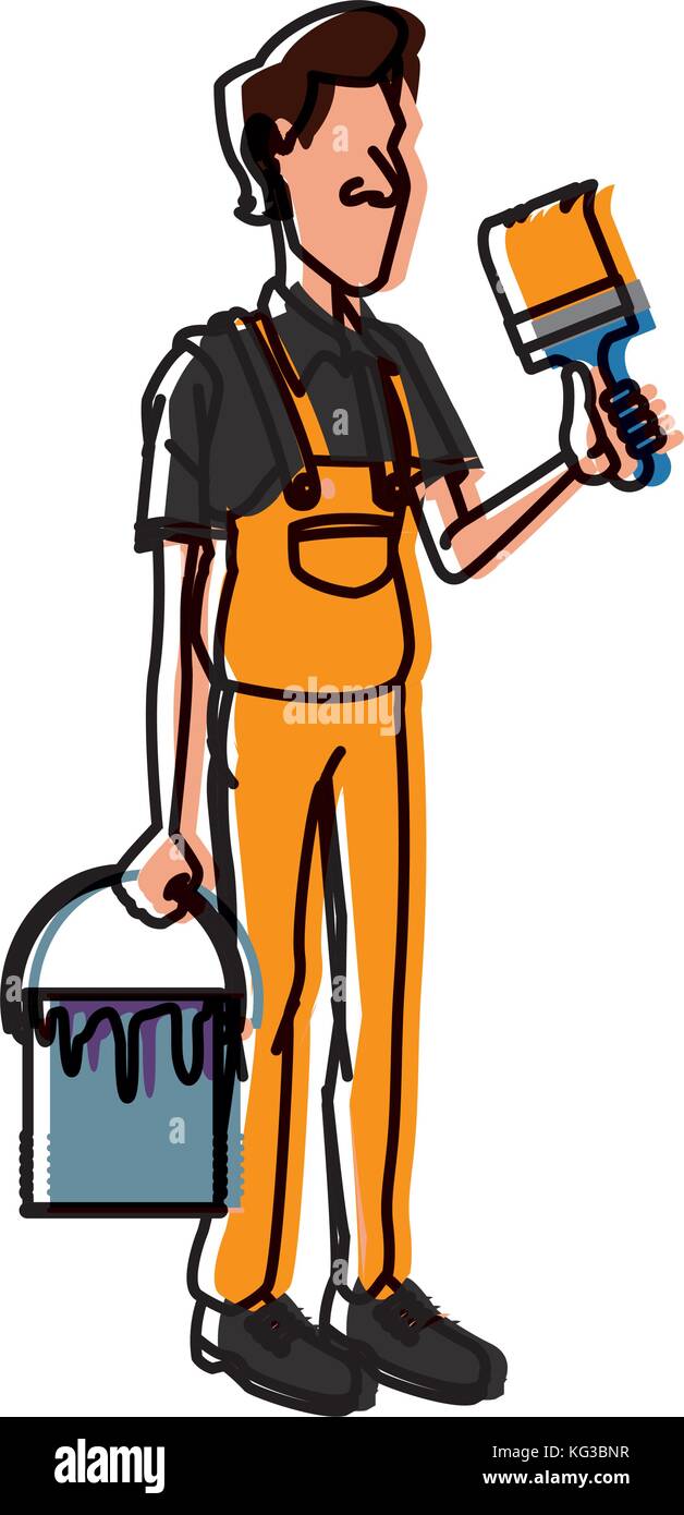 Cartoon painter with tool Stock Vector Image & Art - Alamy