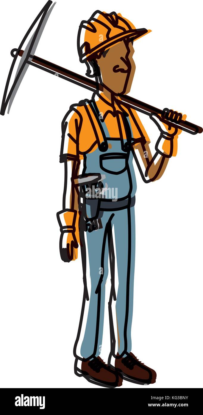 Cartoon worker with tool Stock Vector Image & Art - Alamy