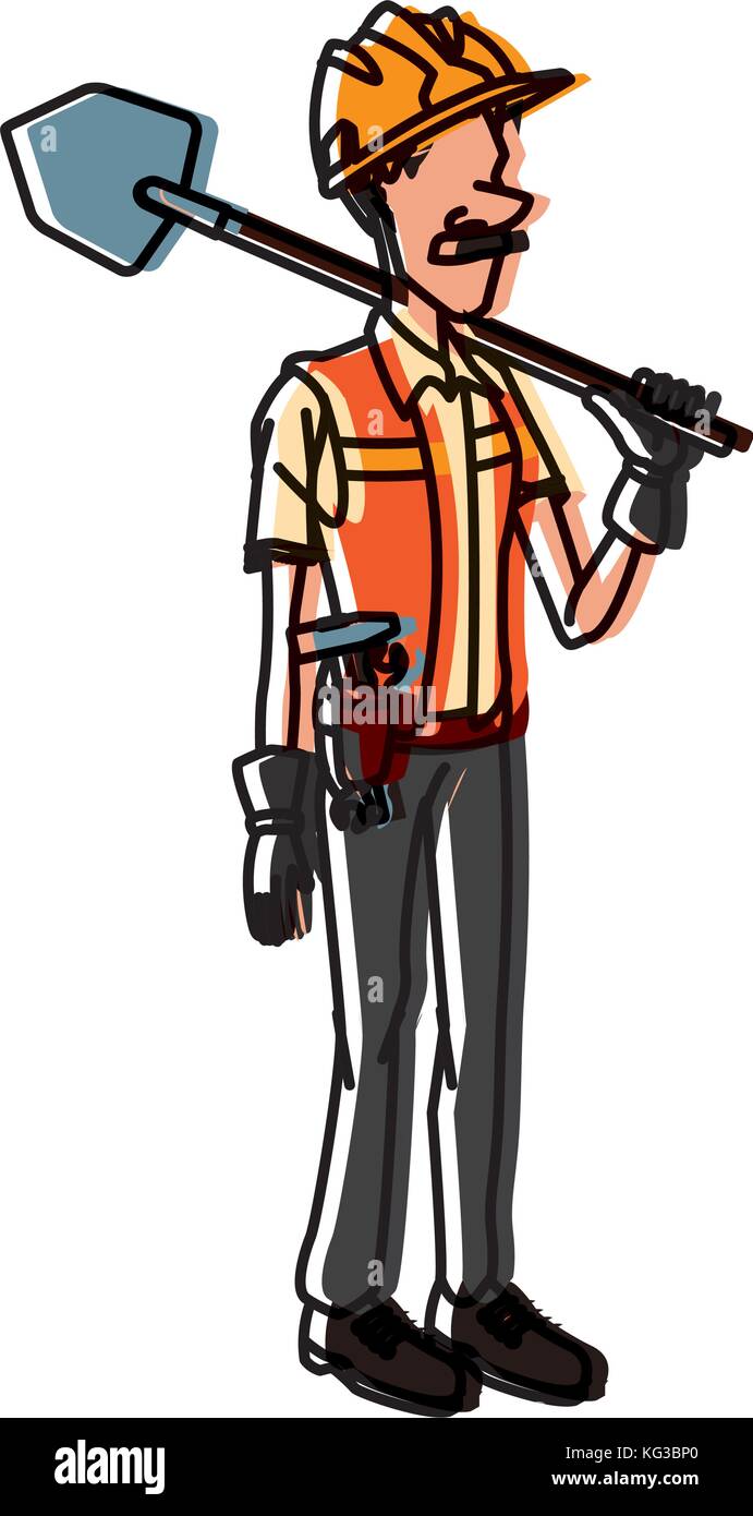 Cartoon worker with tool Stock Vector Image & Art - Alamy