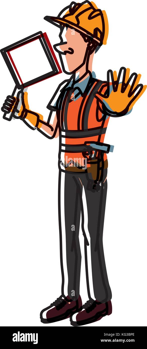 Cartoon worker with tool Stock Vector Image & Art - Alamy
