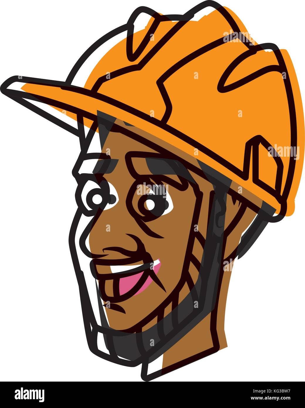 Worker face with helmet cartoon Stock Vector Image & Art - Alamy