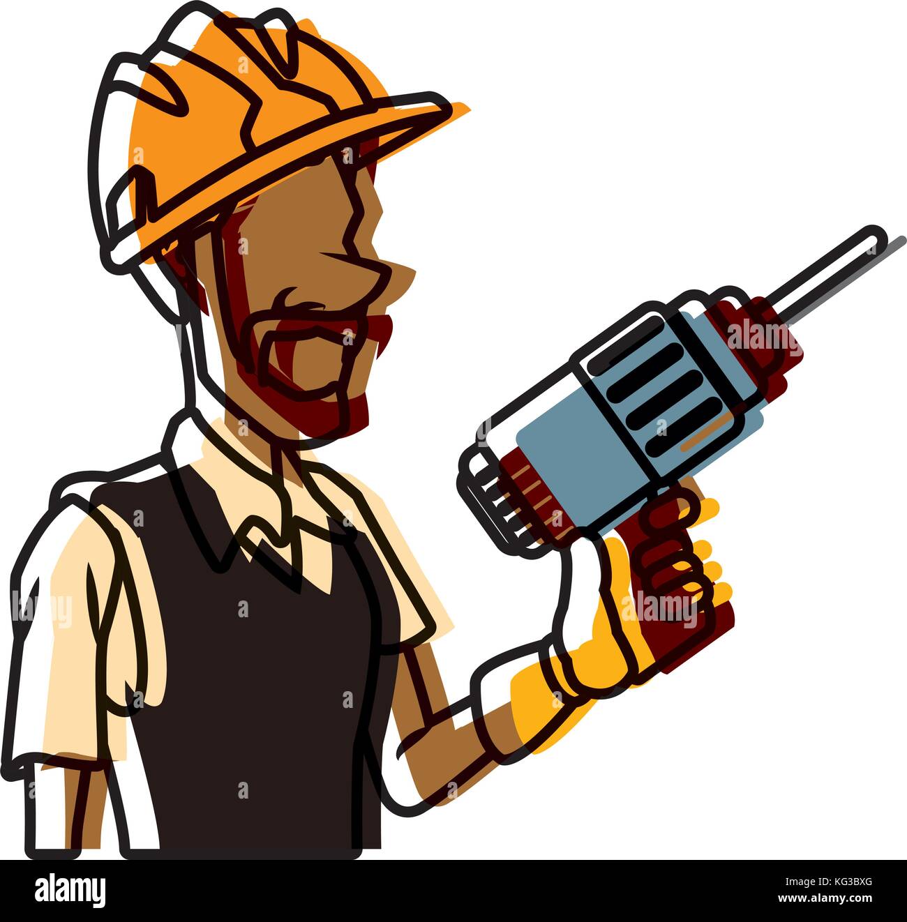 Cartoon worker with tool Stock Vector Image & Art - Alamy