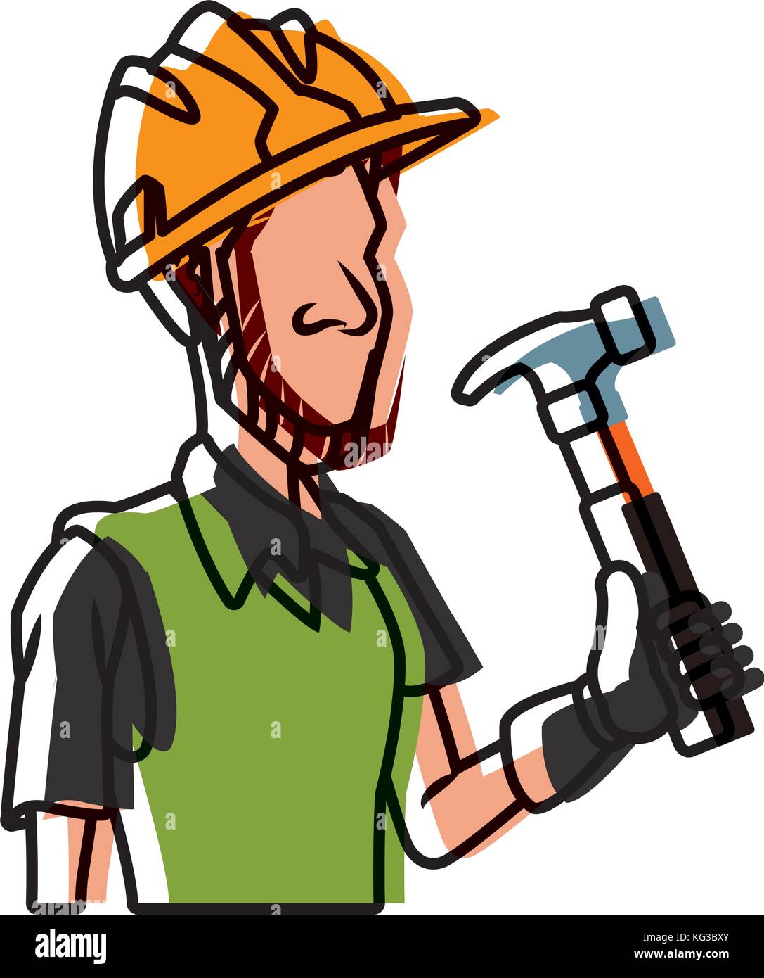 Cartoon worker with tool Stock Vector Image & Art - Alamy