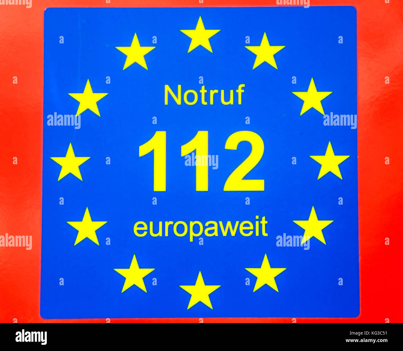 112, European emergency number of fire department and ambulance Stock ...