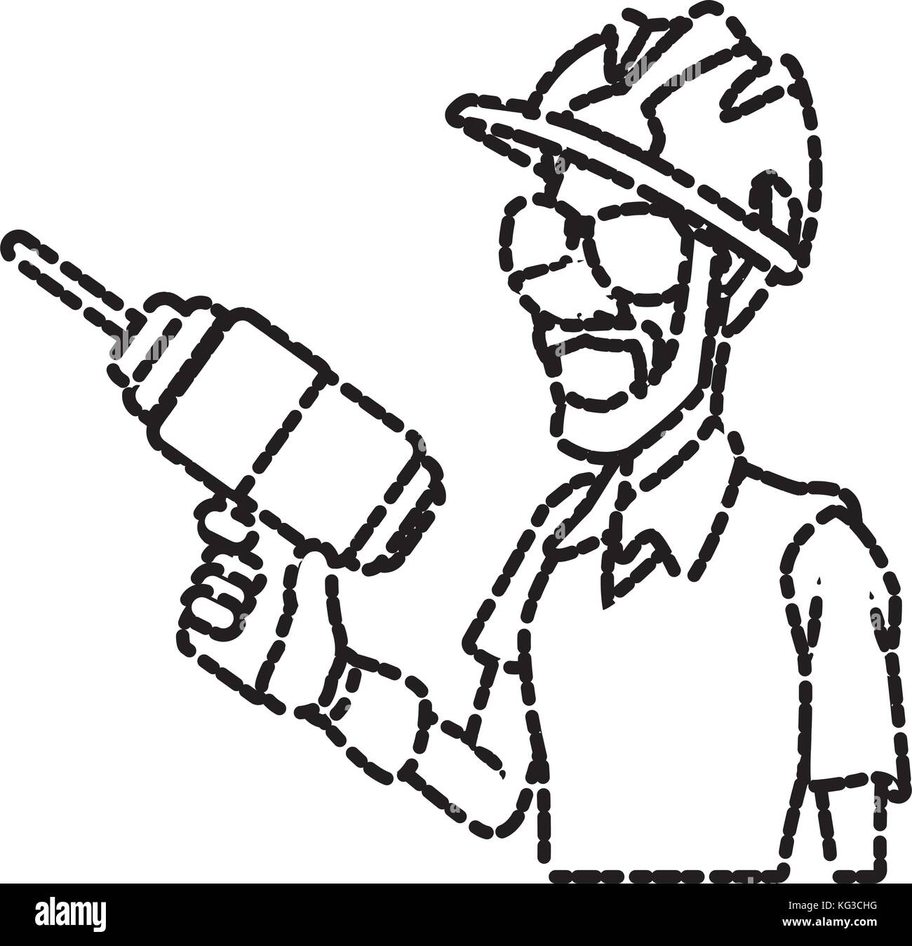 Cartoon worker with tool Stock Vector Image & Art - Alamy