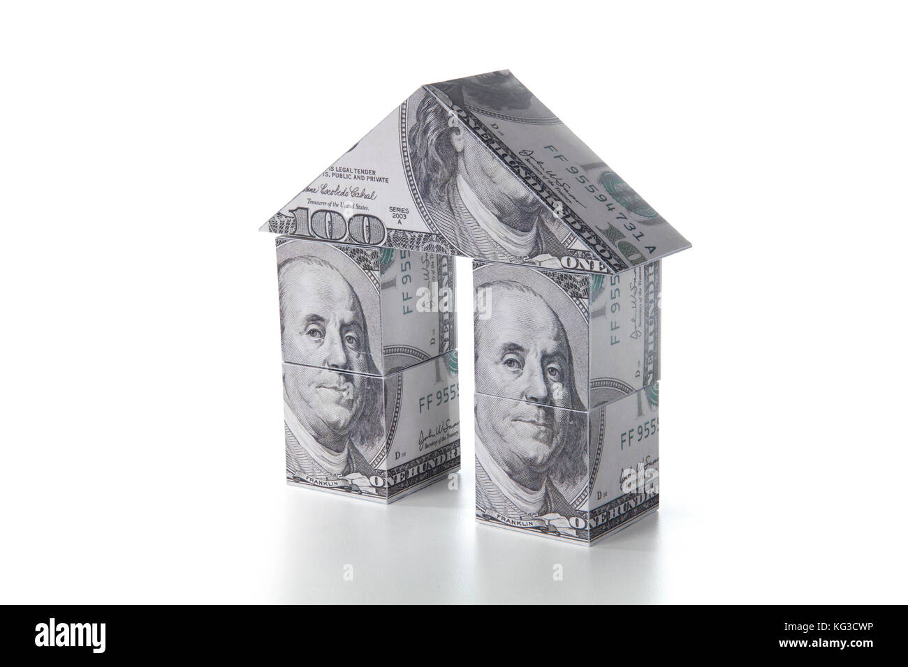 Building house from 100 dollar bills Stock Photo - Alamy