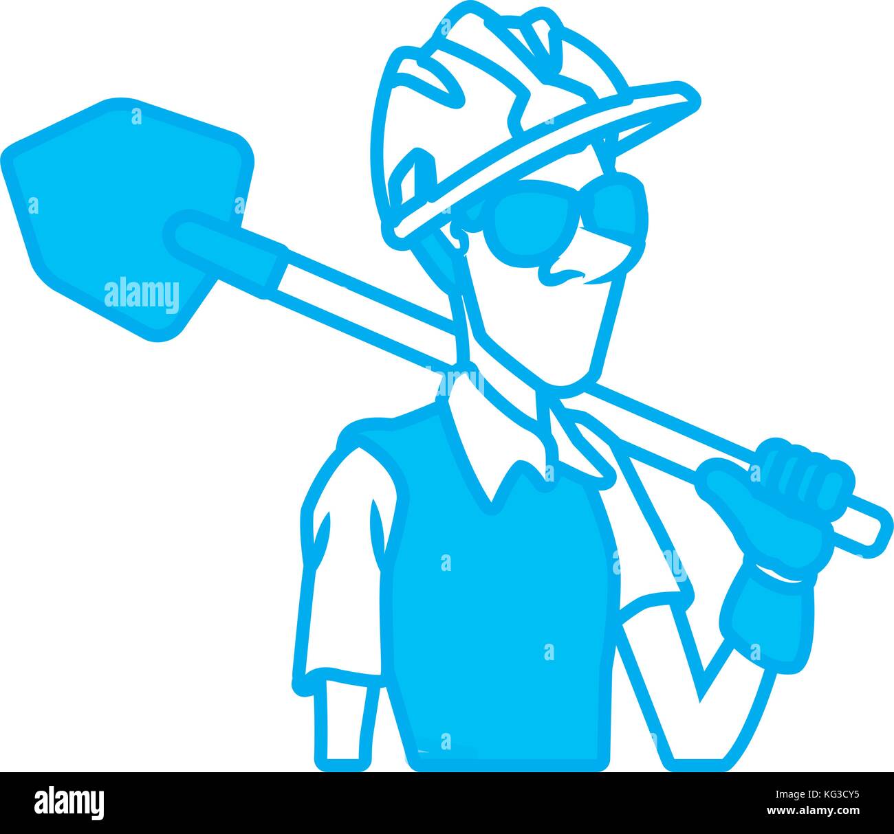 Cartoon worker with tool Stock Vector Image & Art - Alamy