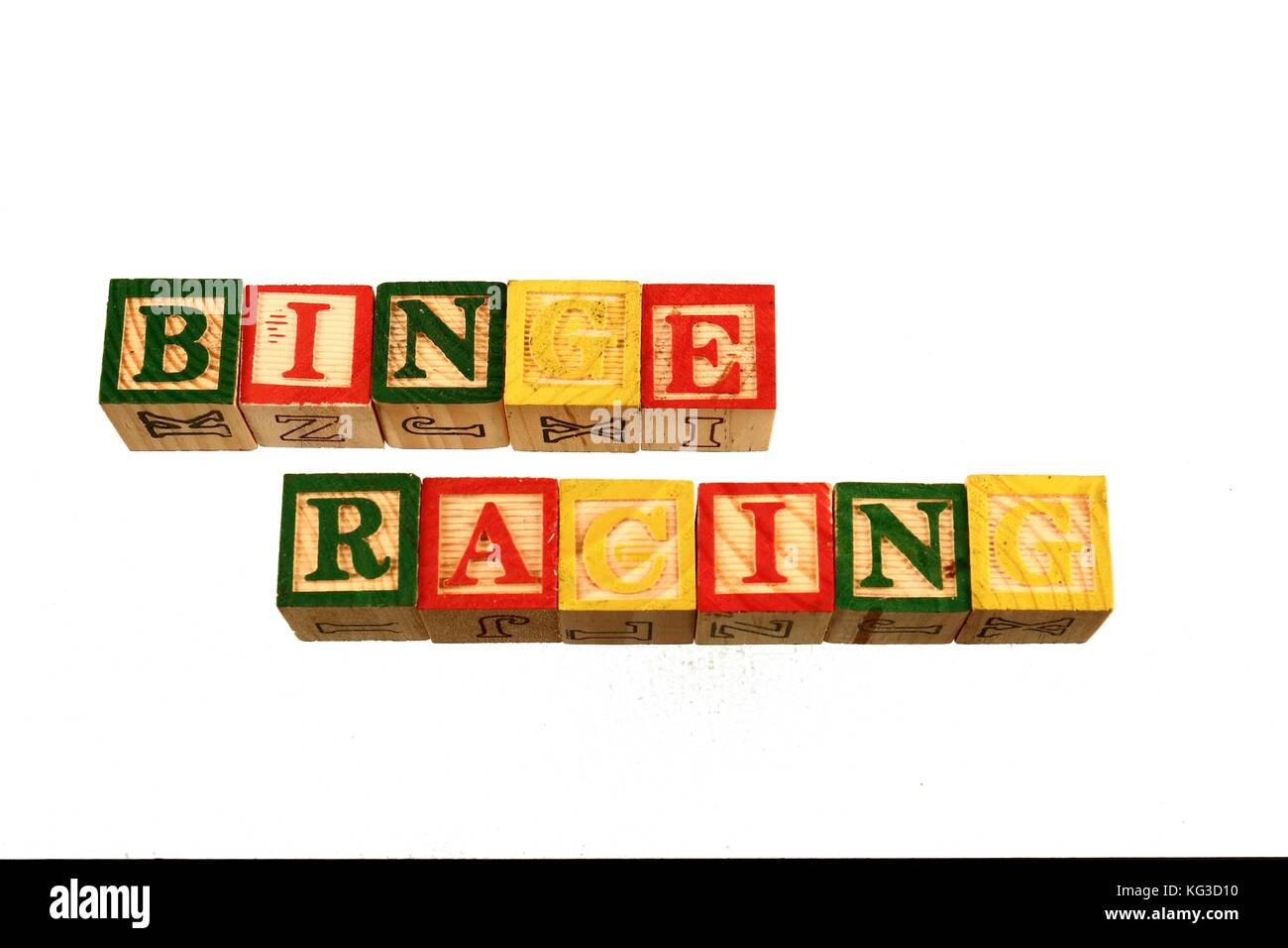 The term binge racing visually displayed on a white background using ...