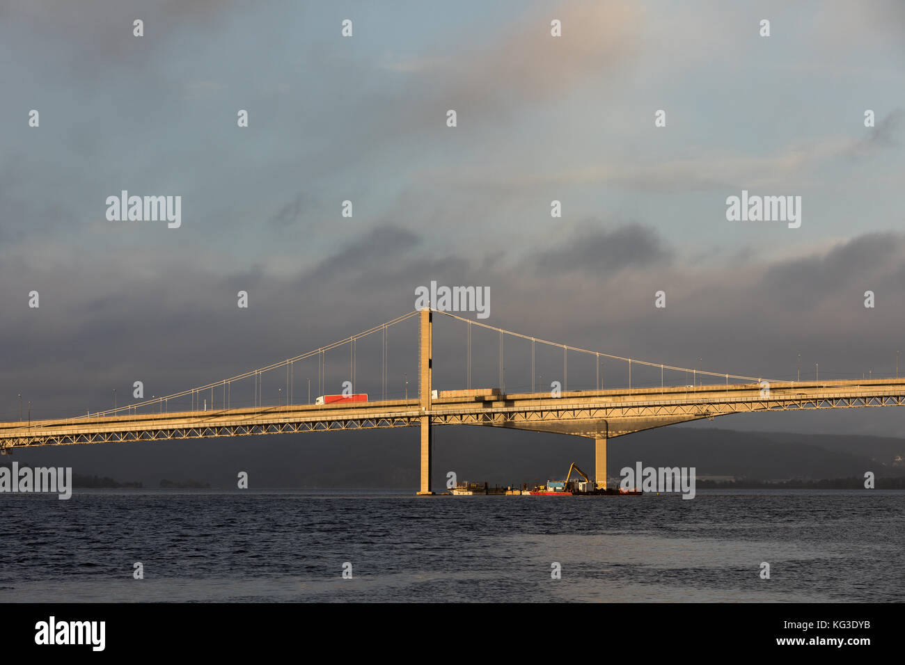 Kristiansand, Norway - October 26, 2017: Work being done under the ...