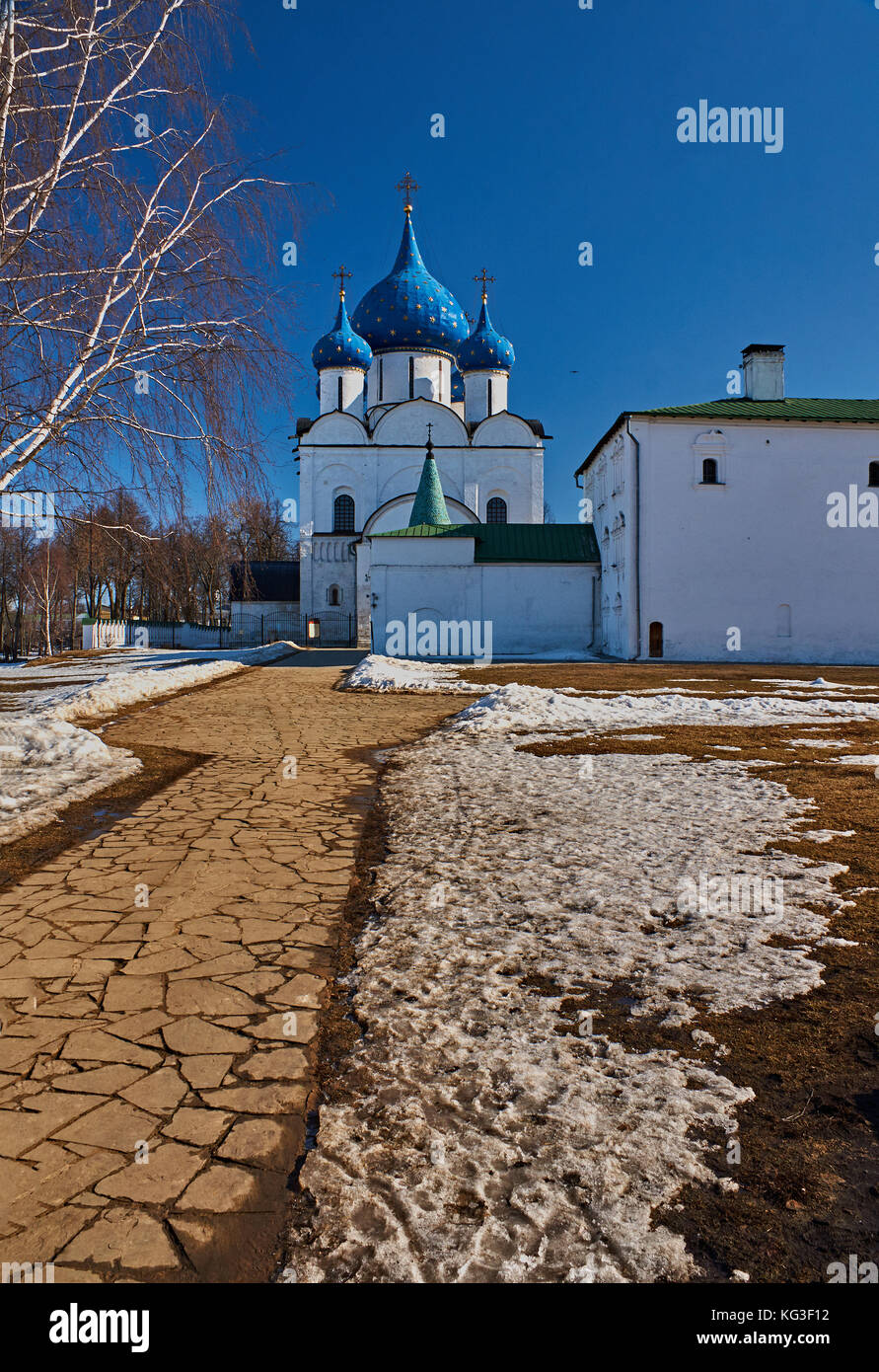 The Suzdal Kremlin.City landscape of Suzdal. Orthodox Church in the ...
