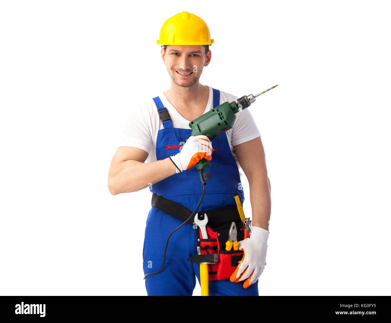 Handyman wearing tool belt hi-res stock photography and images - Alamy