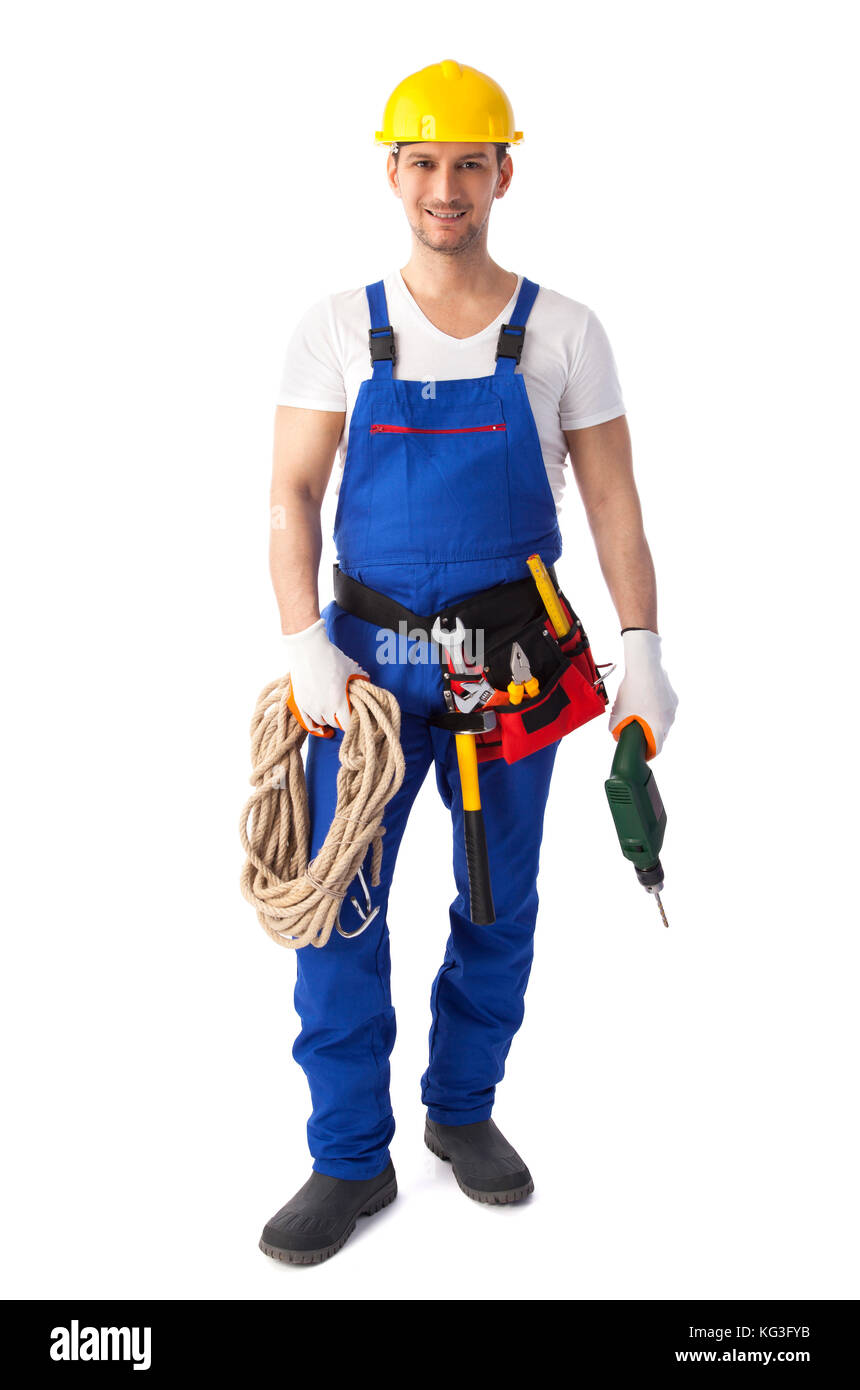 Man holding rope in Cut Out Stock Images & Pictures - Alamy