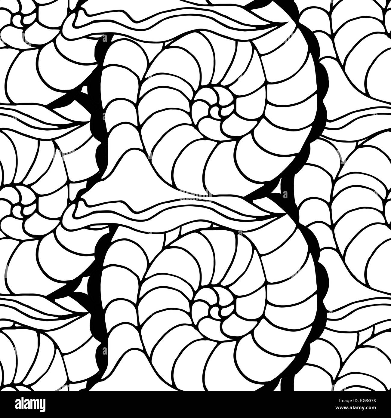 Doodle seamless pattern of snail. Can be used for coloring book design ...