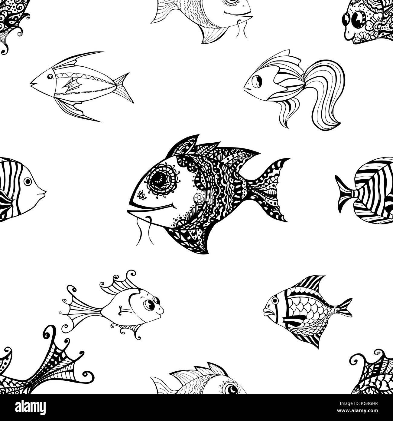 Seamless fish background. Vector illustration Stock Vector Image & Art ...