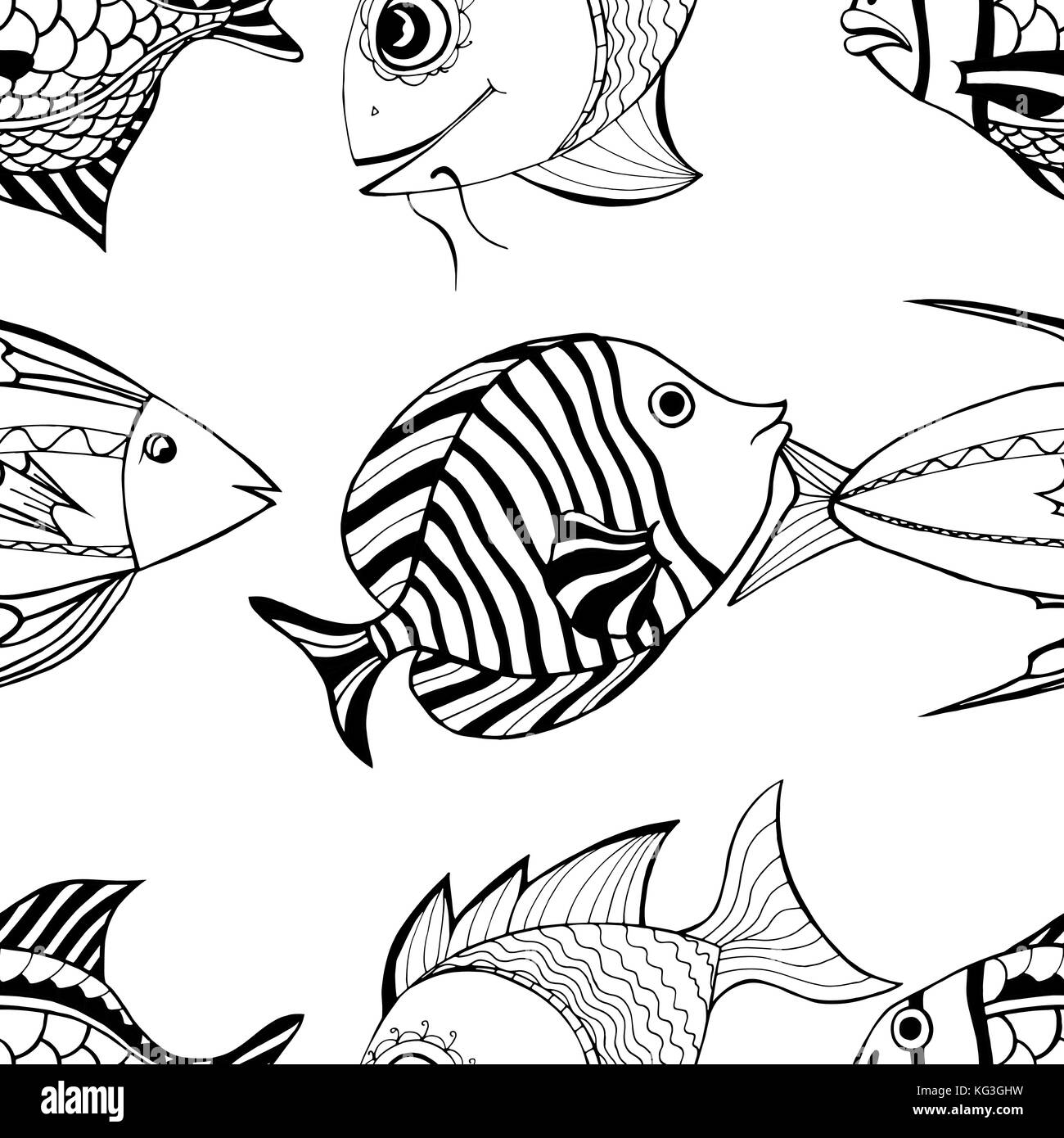 Seamless fish background. Vector illustration Stock Vector Image & Art ...