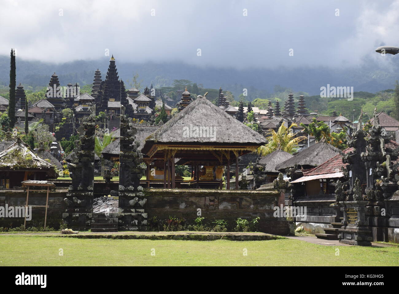 Buildings inside Pura Besakih hindu temple in Bali, Indonesia Stock ...