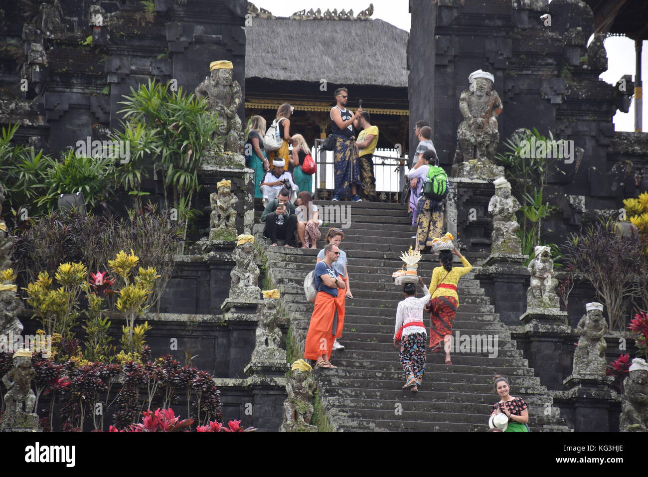 The big staircase at the entrance of Besakih hindu temple in Bali ...