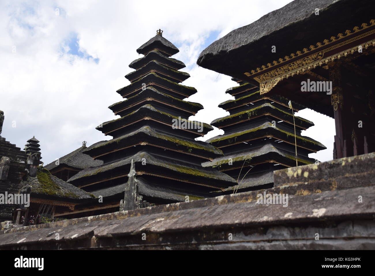 PAgodas and roofs inside Pura Besakih hindu temple in Bali, Indonesia ...