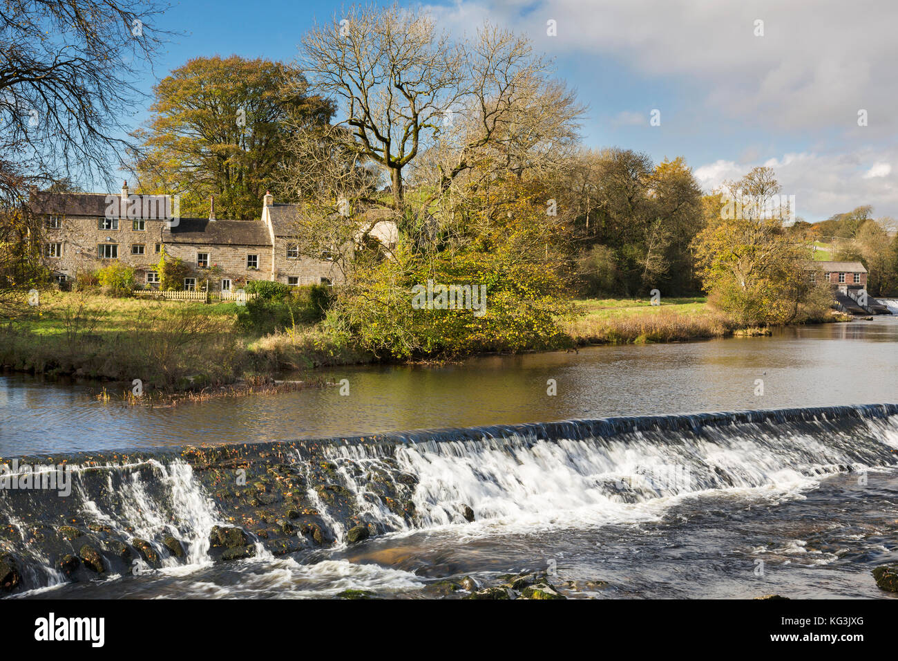 Linton Falls near Grassington Wharfedale Yorkshire Dales Stock Photo ...