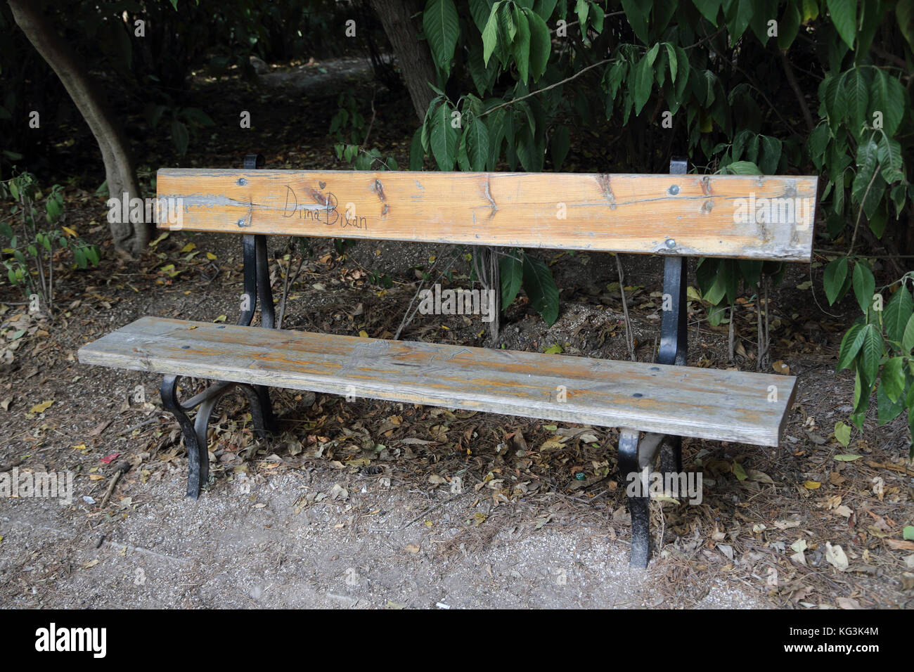 Athens Greece National Gardens Bench Stock Photo - Alamy