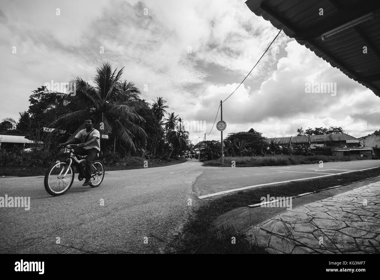 Street clock building people road Black and White Stock Photos & Images ...