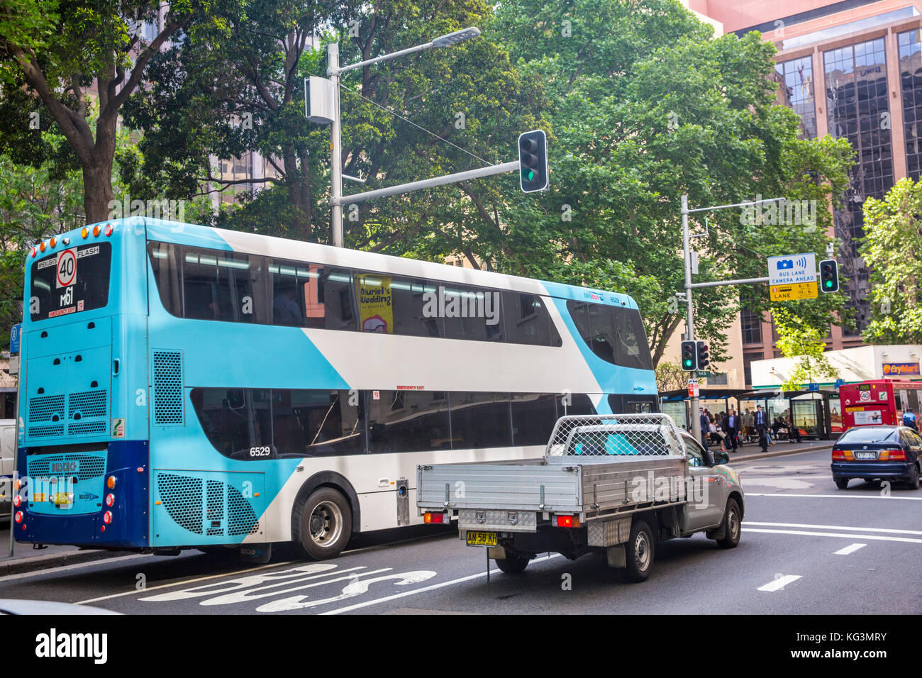 Double decker Sydney public transport bus in the city centre,Sydney ...