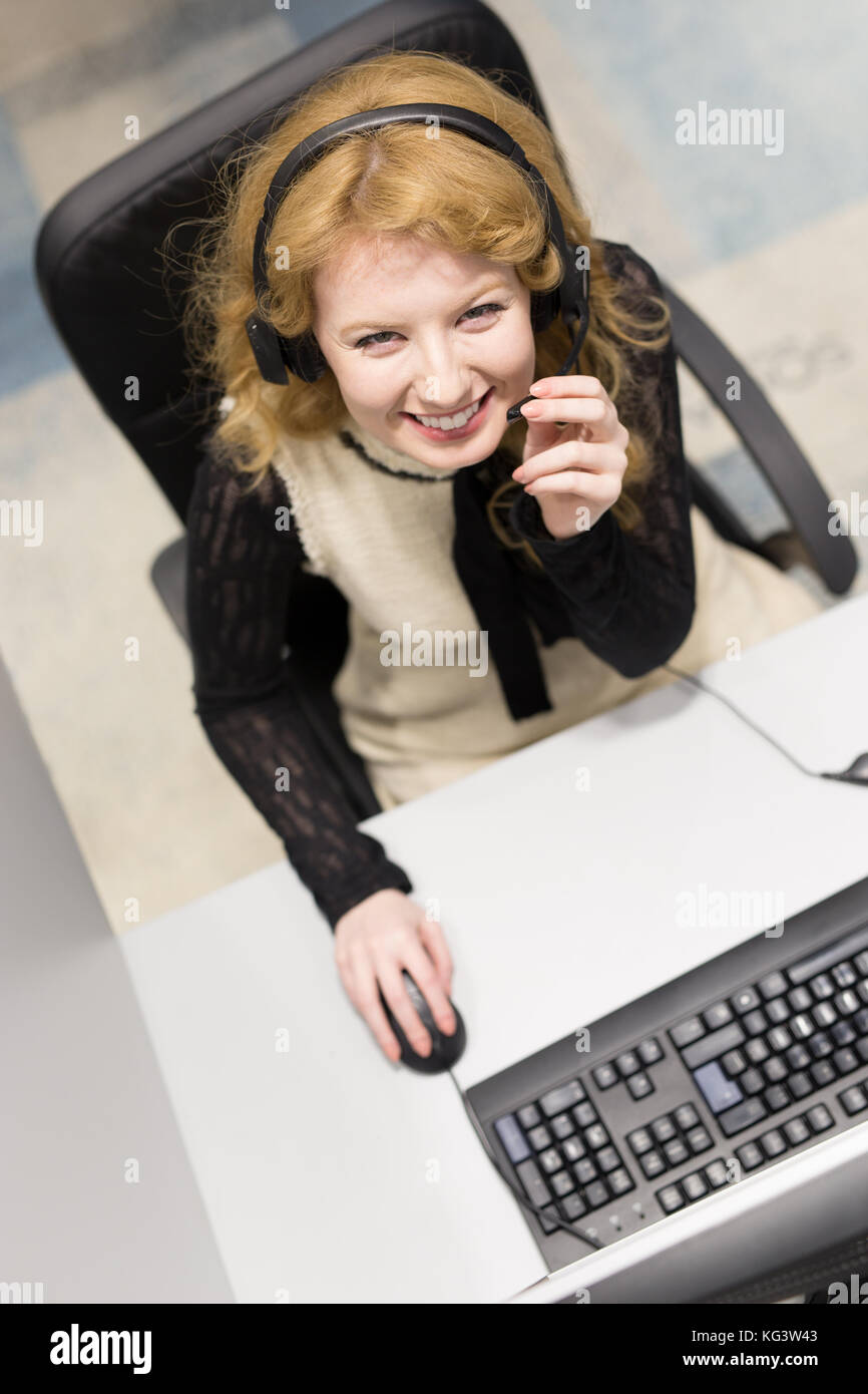 Callcenter top view hi-res stock photography and images - Alamy