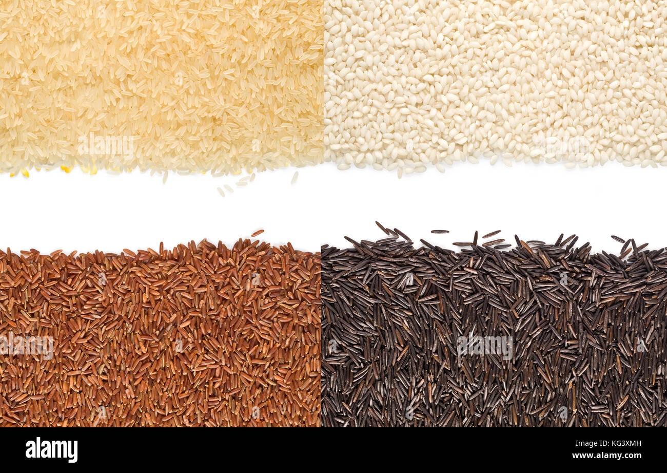 grains of rice on a white background Stock Photo - Alamy