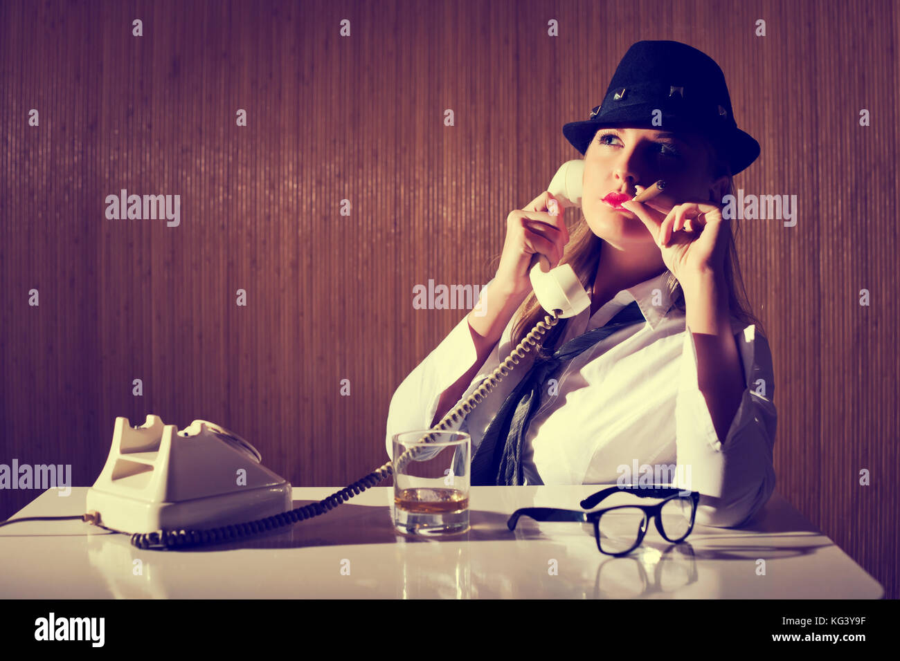 Girl smoking cigar hi-res stock photography and images - Alamy