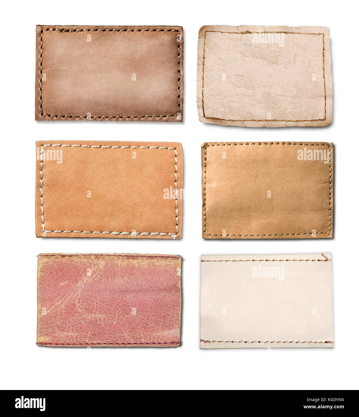 Leather jeans labels, leather tags Stock Photo - Alamy