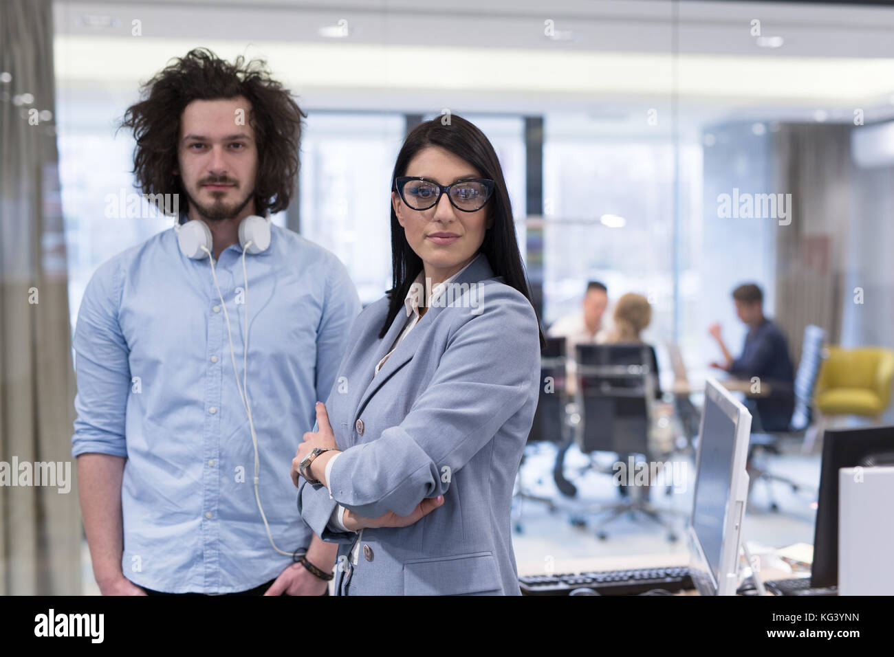Portrait Of Successful Business people Entrepreneur At Busy startup ...
