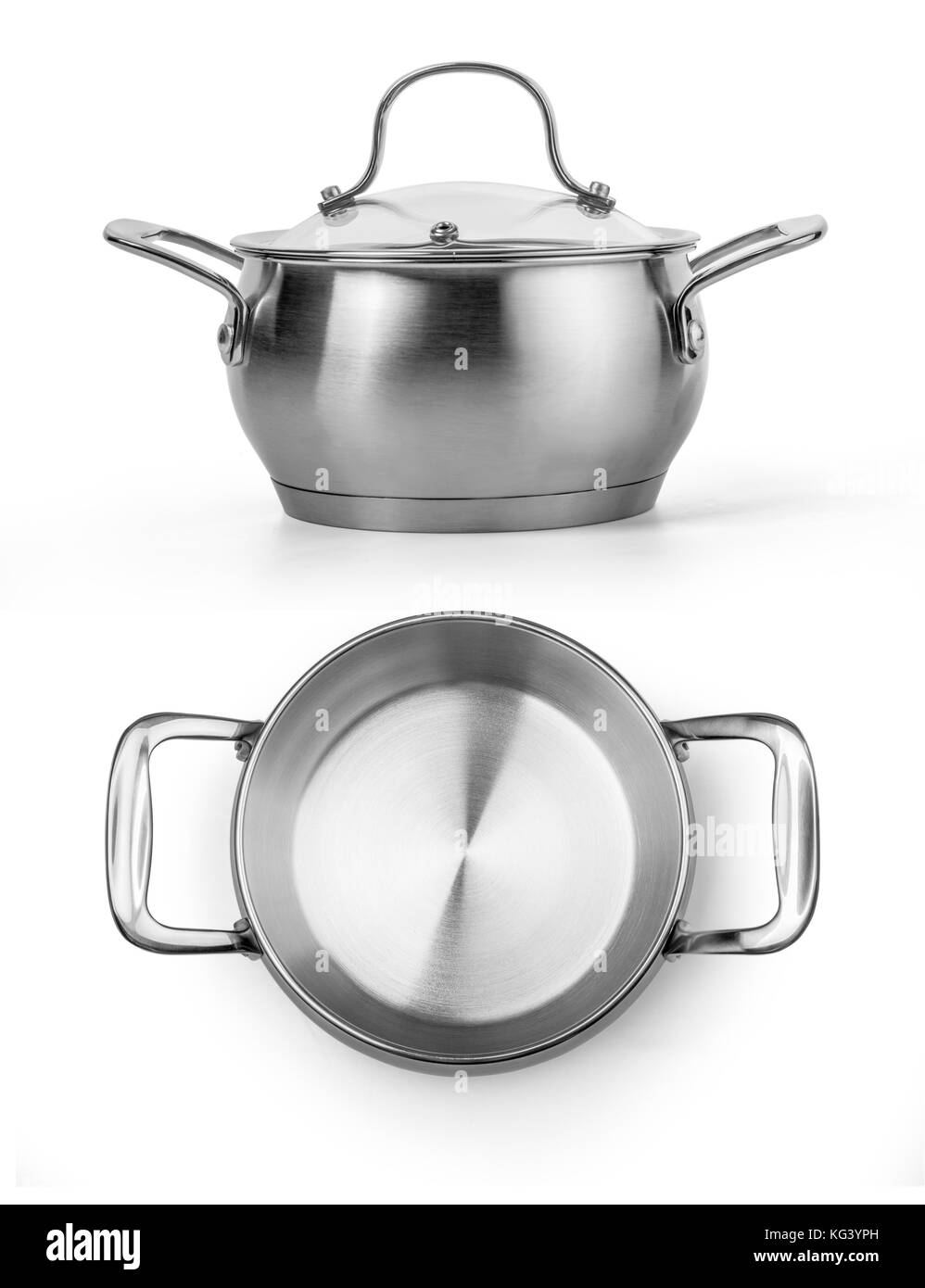 stainless steel cooking pot isolated on white Stock Photo - Alamy