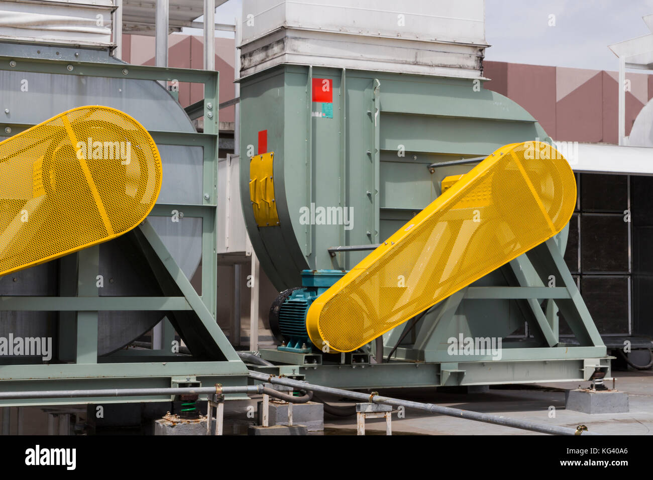 Belt Guard safety protection for motor of air blower Stock Photo - Alamy