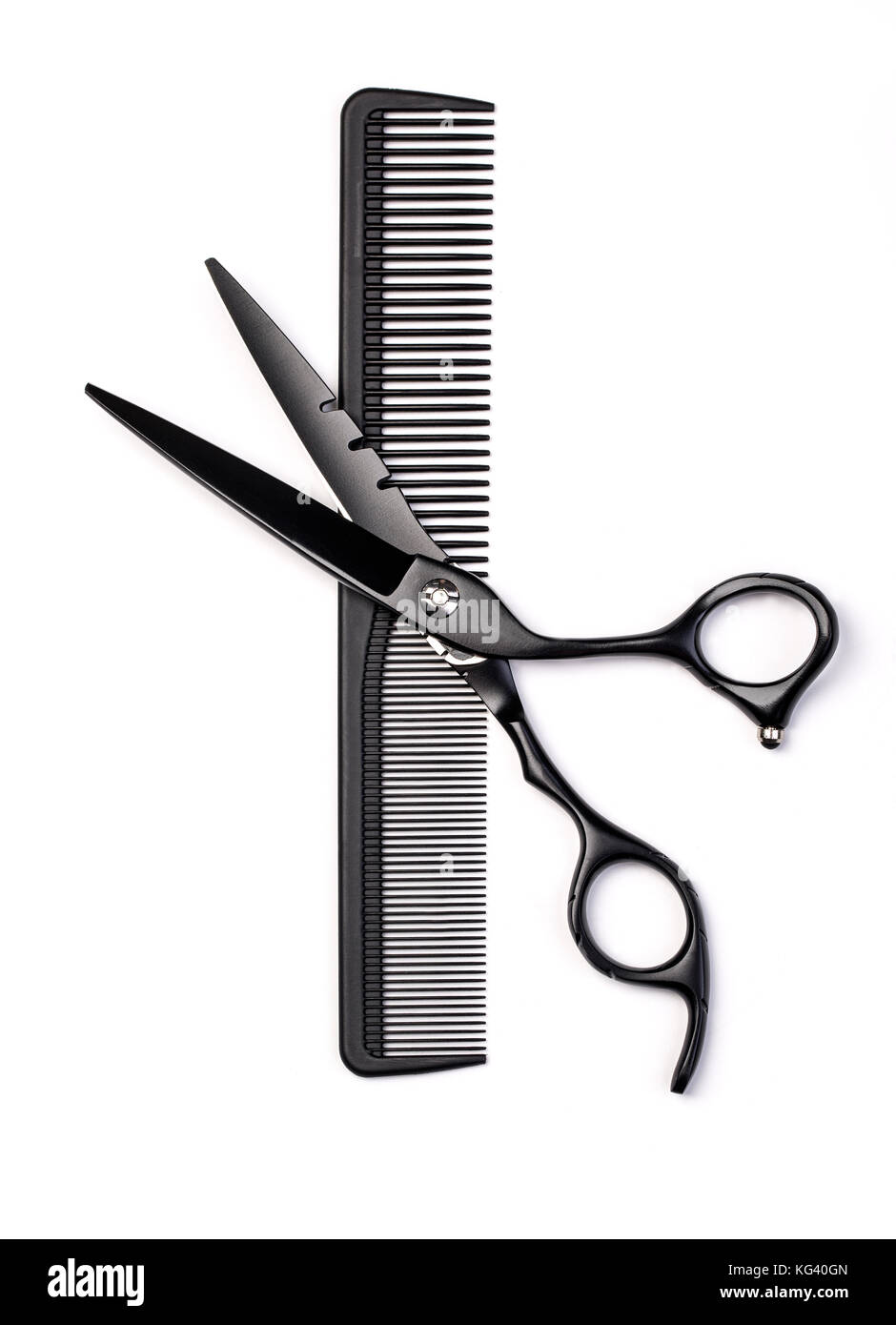 scissors and comb professional hairdresser isplated on white background ...
