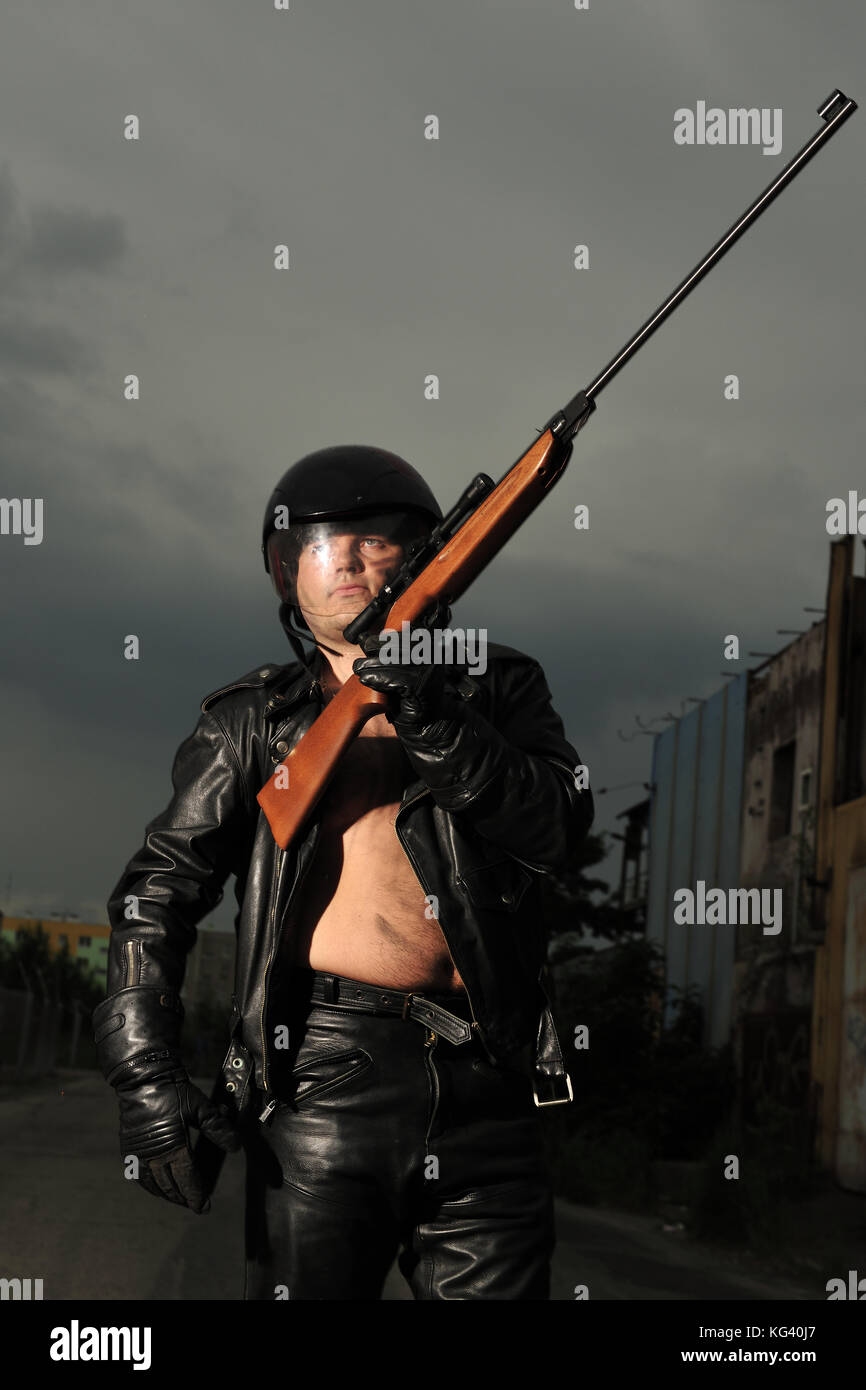 adult, aiming, armed, attractive, black, casual, caucasian, collar ...