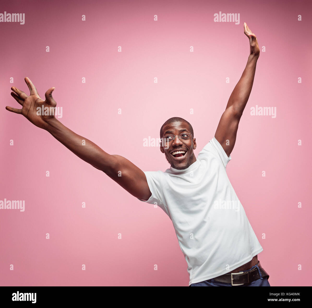 Portrait of a very happy afro American man Stock Photo - Alamy