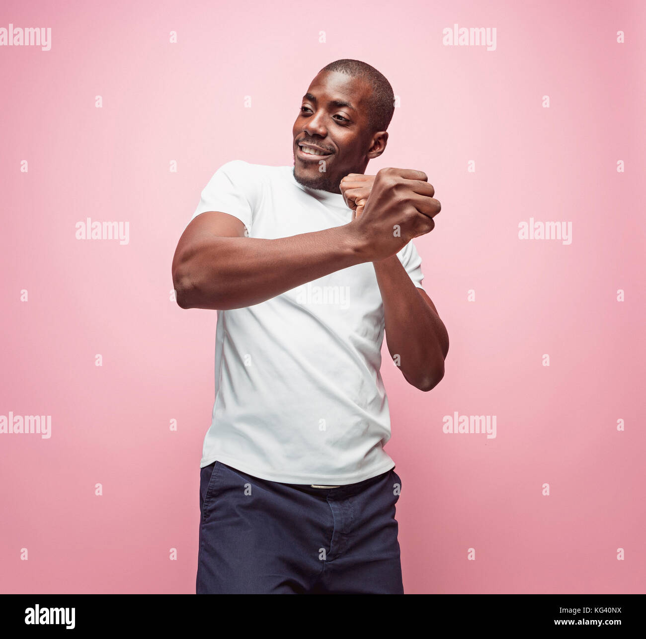 Portrait of a very happy afro American man Stock Photo - Alamy