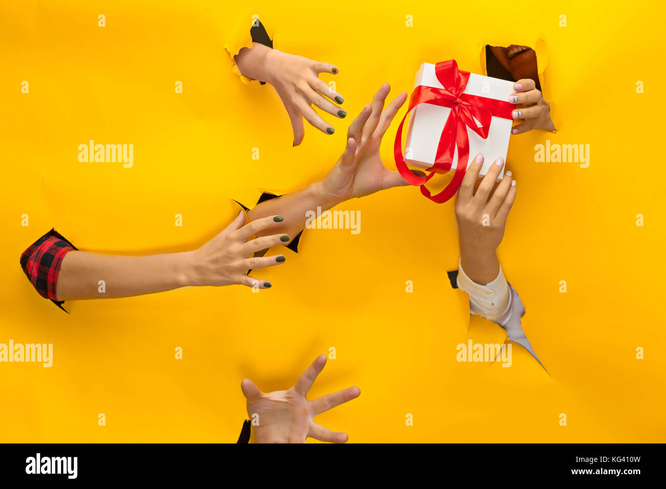 Woman rip up paper hi-res stock photography and images - Alamy