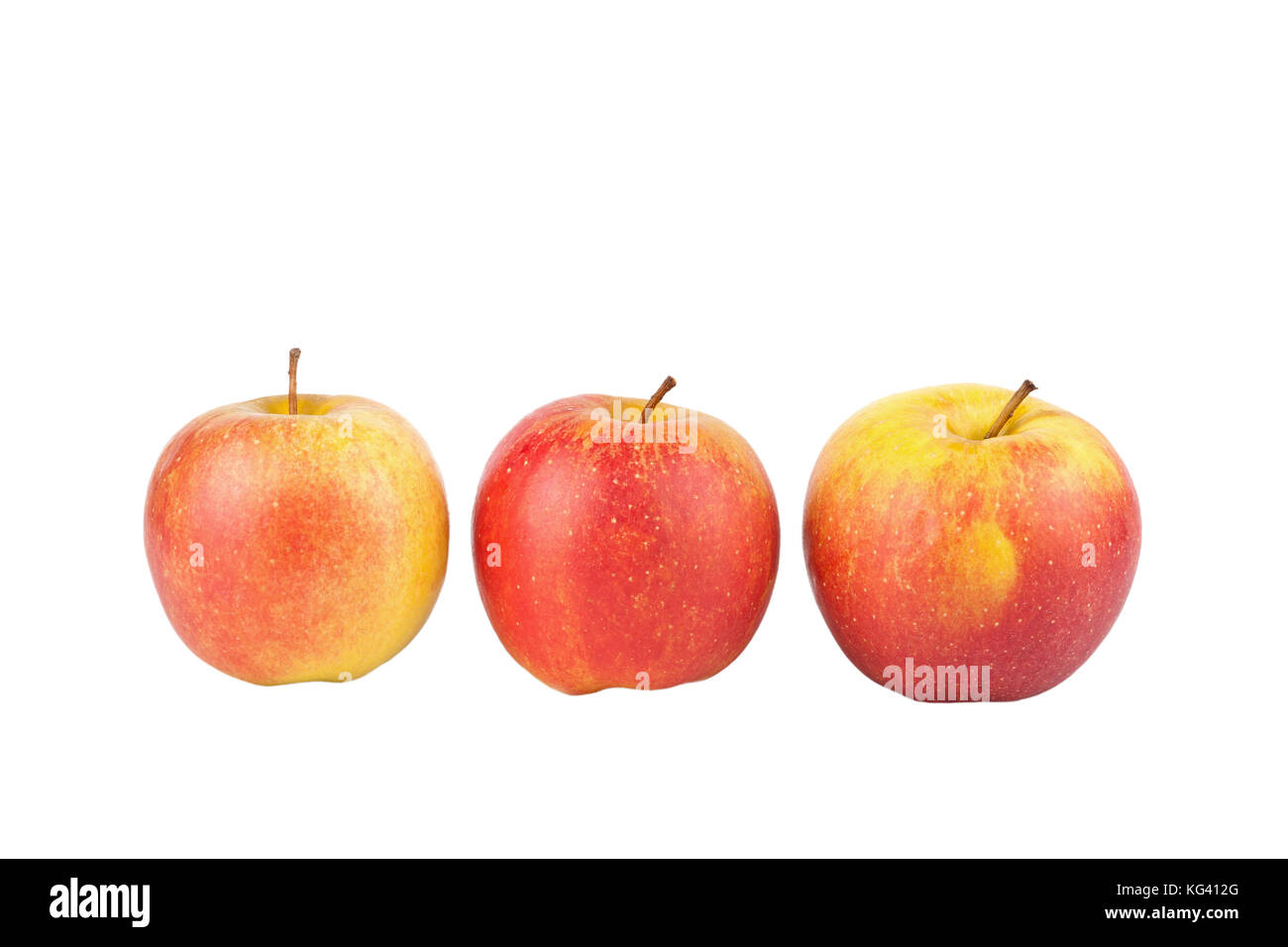 Three apples of a same sort isolated on white Stock Photo - Alamy