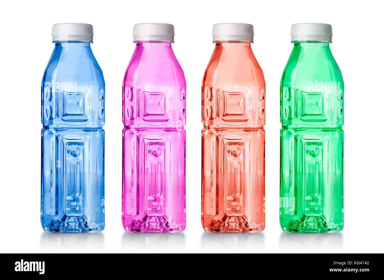 set plastic water bottle isolated on a white background with clipping ...