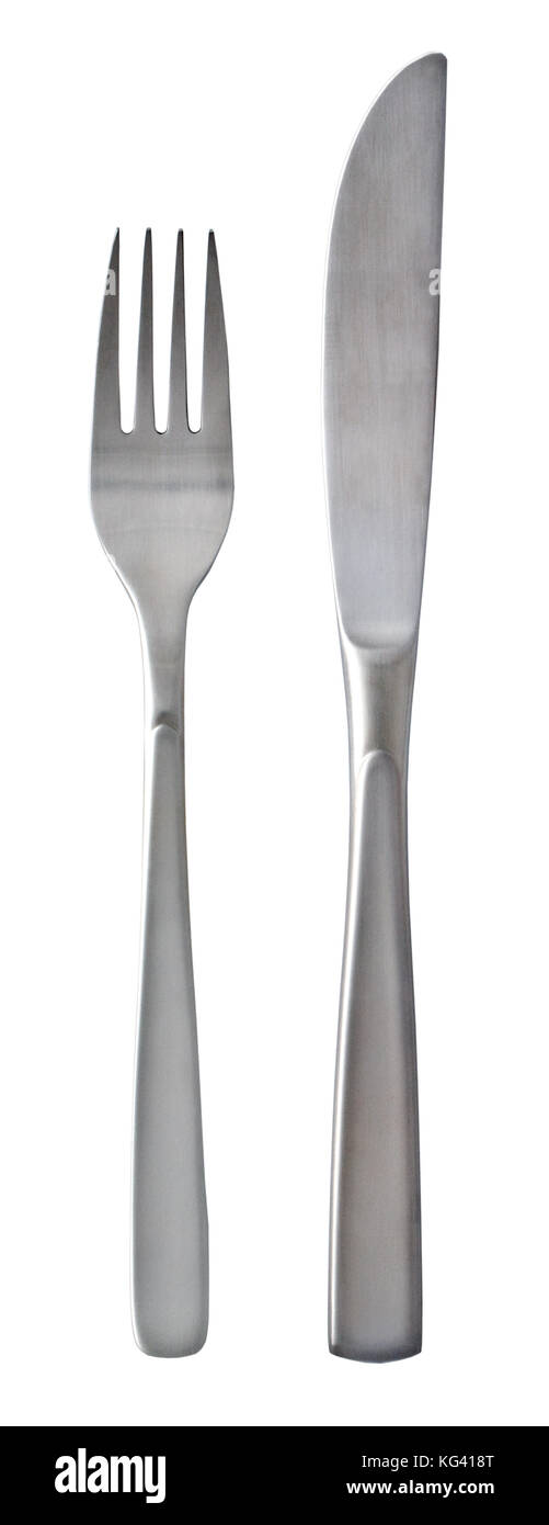 Knife and fork isolated on white background Stock Photo - Alamy