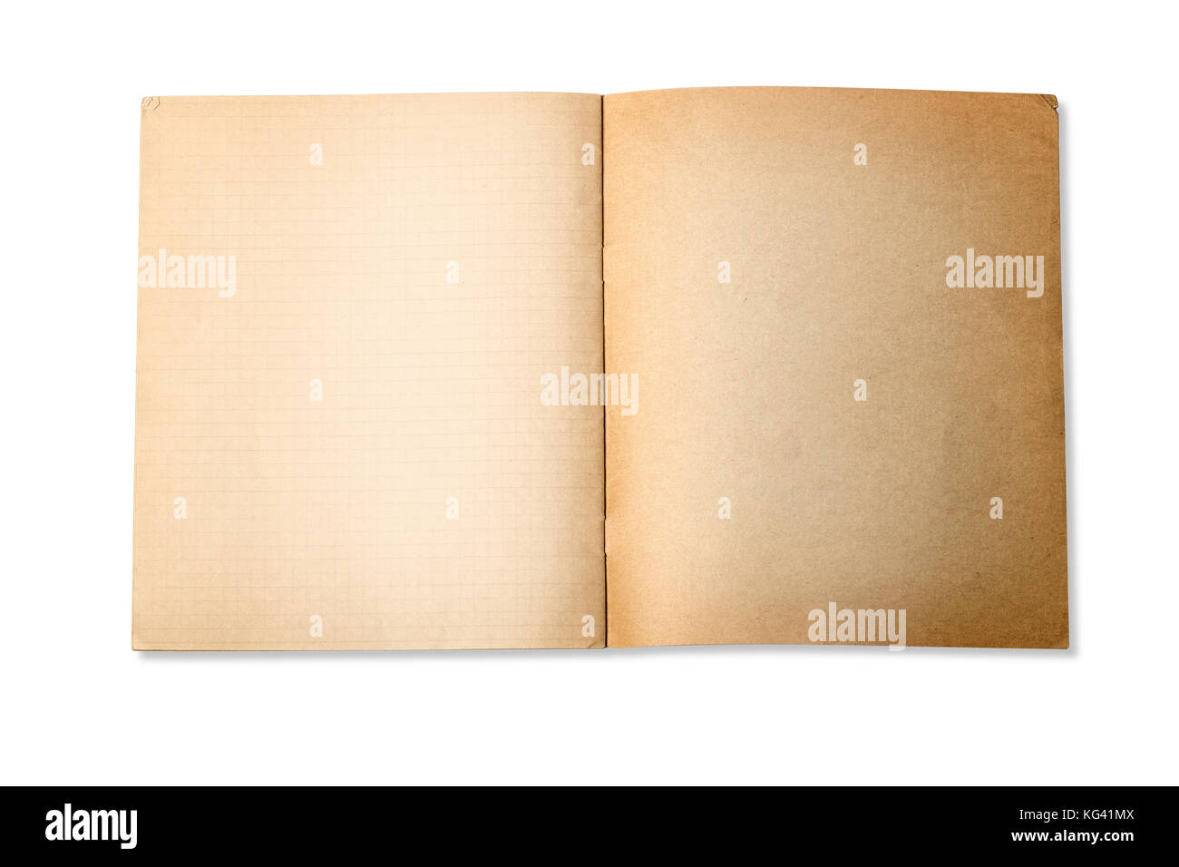 open old notebook isolated on white with clipping path Stock Photo - Alamy