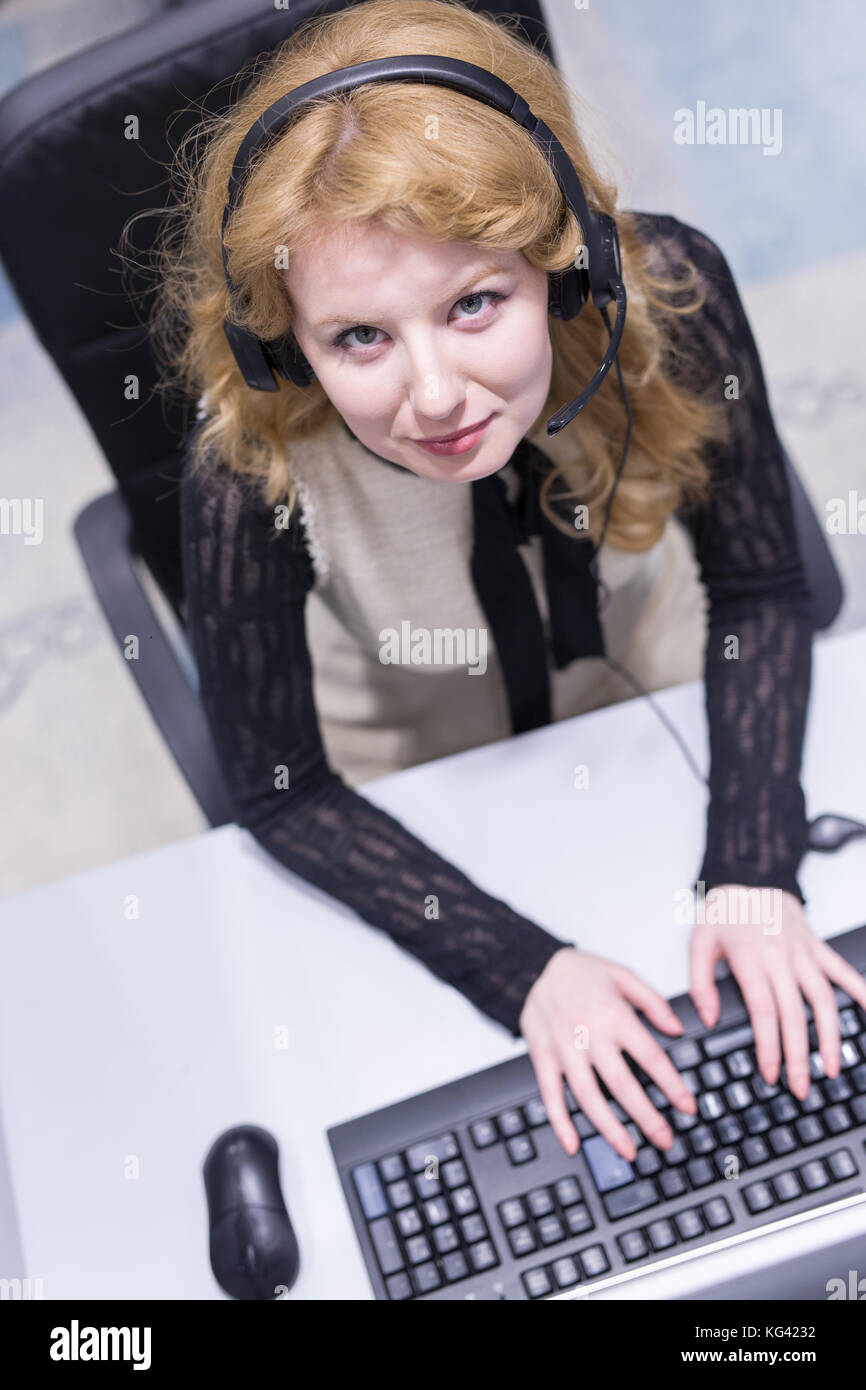 Callcenter top view hi-res stock photography and images - Alamy