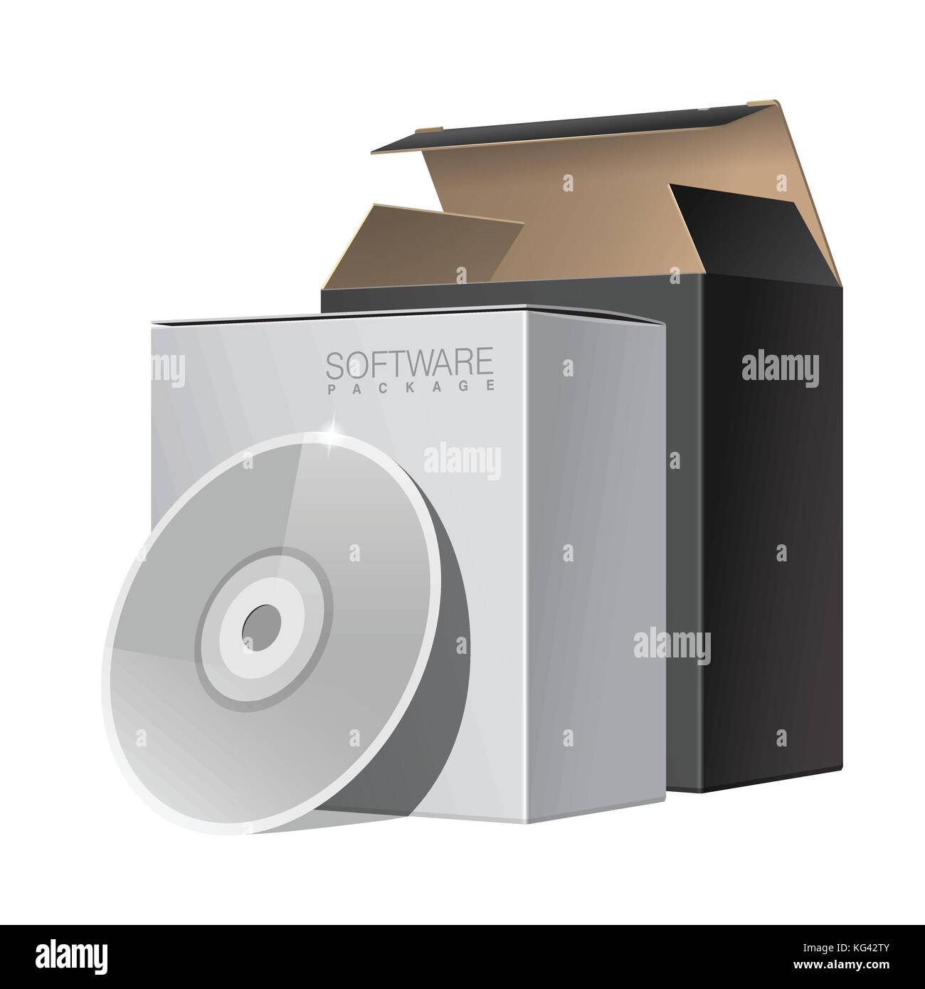 Cd box vector vectors Stock Vector Images - Alamy